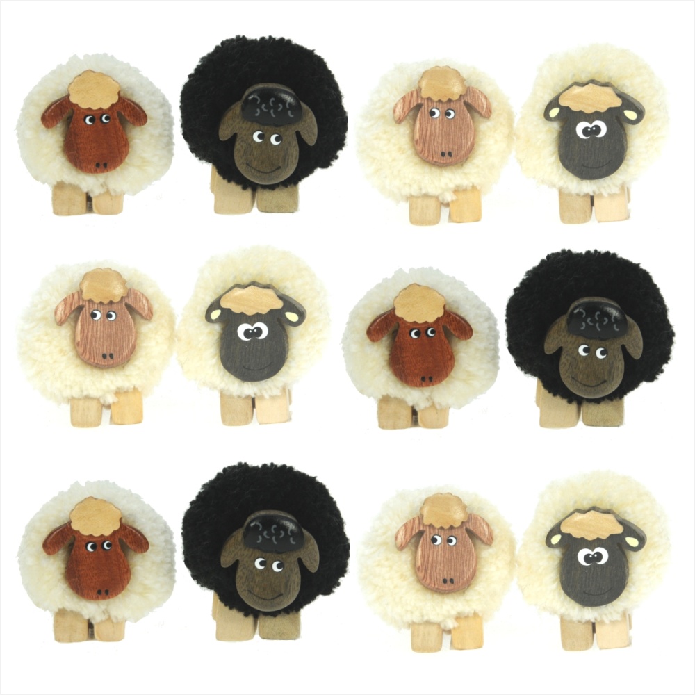 5501-SH : Sheep Pom Pom Figurine (Pack Size 36) Namesakes Wholesale Gifts